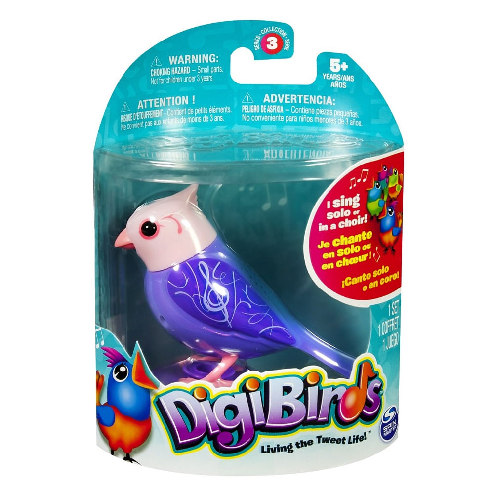 Passarinho Digibirds Série 2 - Melody (Roxo/Rosa) - MP Brinquedos