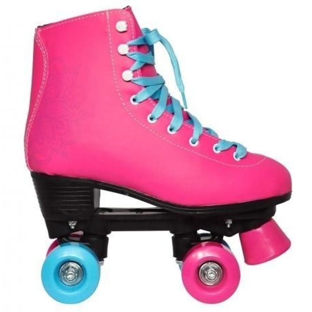 Patins Clássico Feminino 4 Rodas Rosa 33/34 - Fun - MP Brinquedos