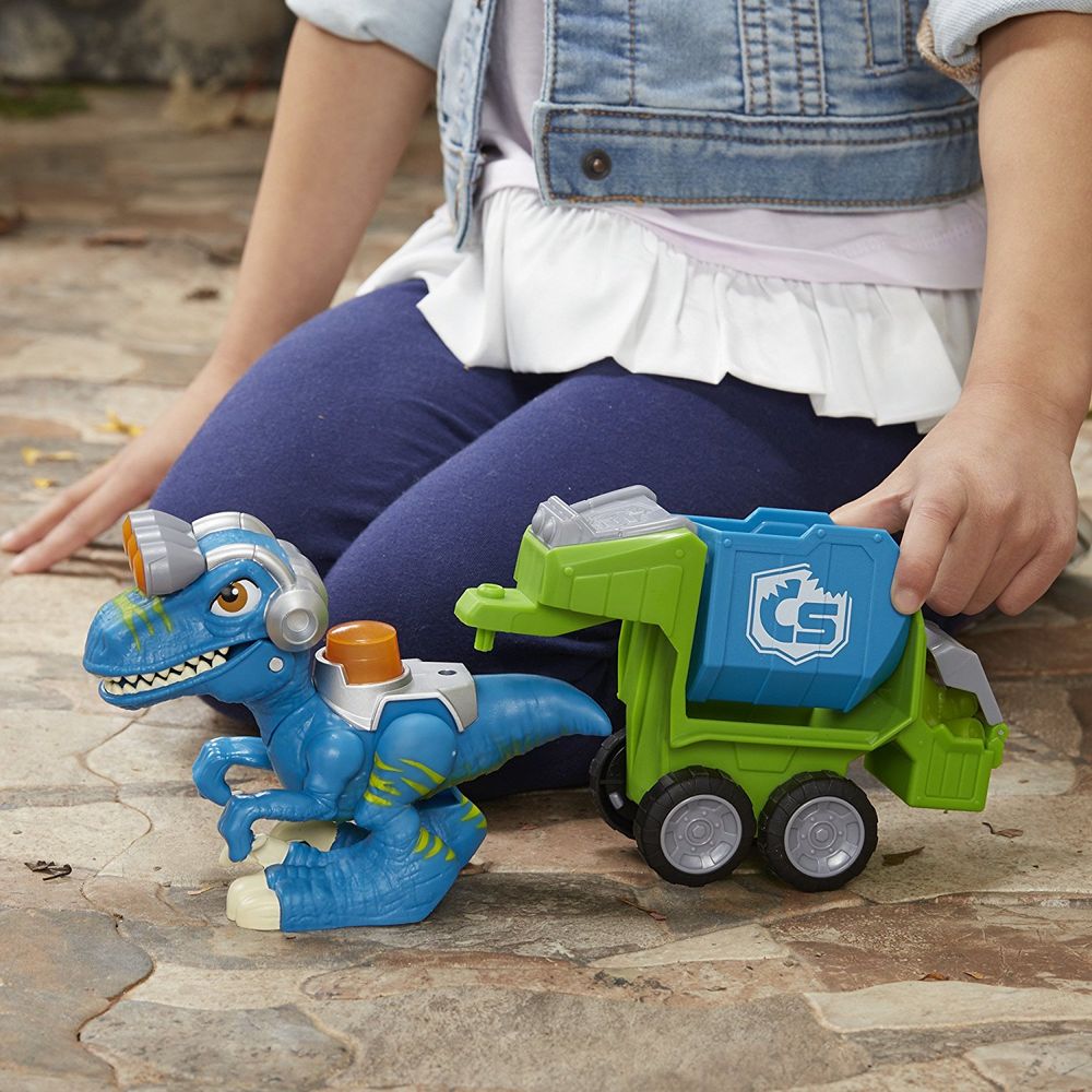Playskool Heroes - Dinossauro Chomp Squad Trailer - Raptor Compactor ...
