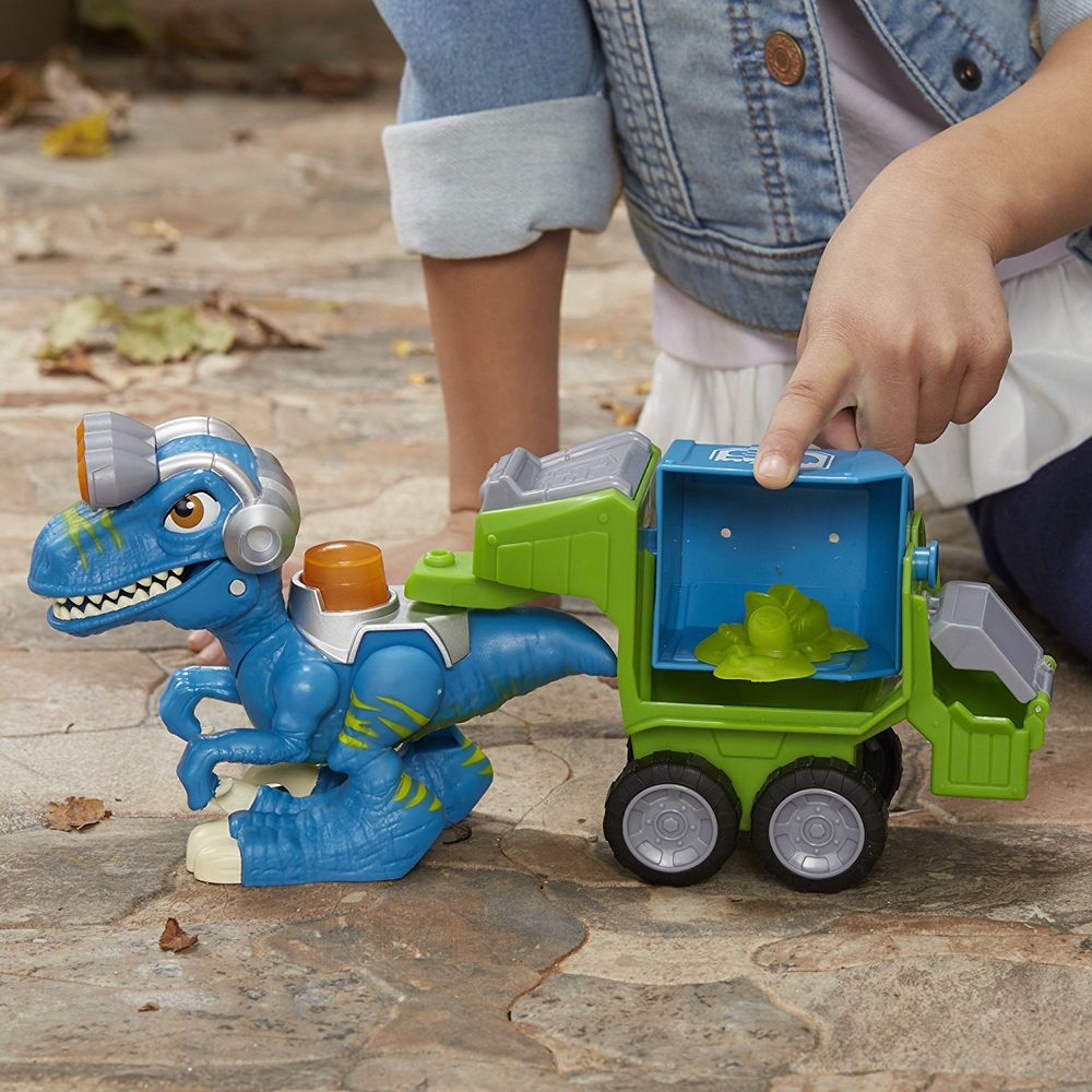 Playskool Heroes - Dinossauro Chomp Squad Trailer - Raptor Compactor ...
