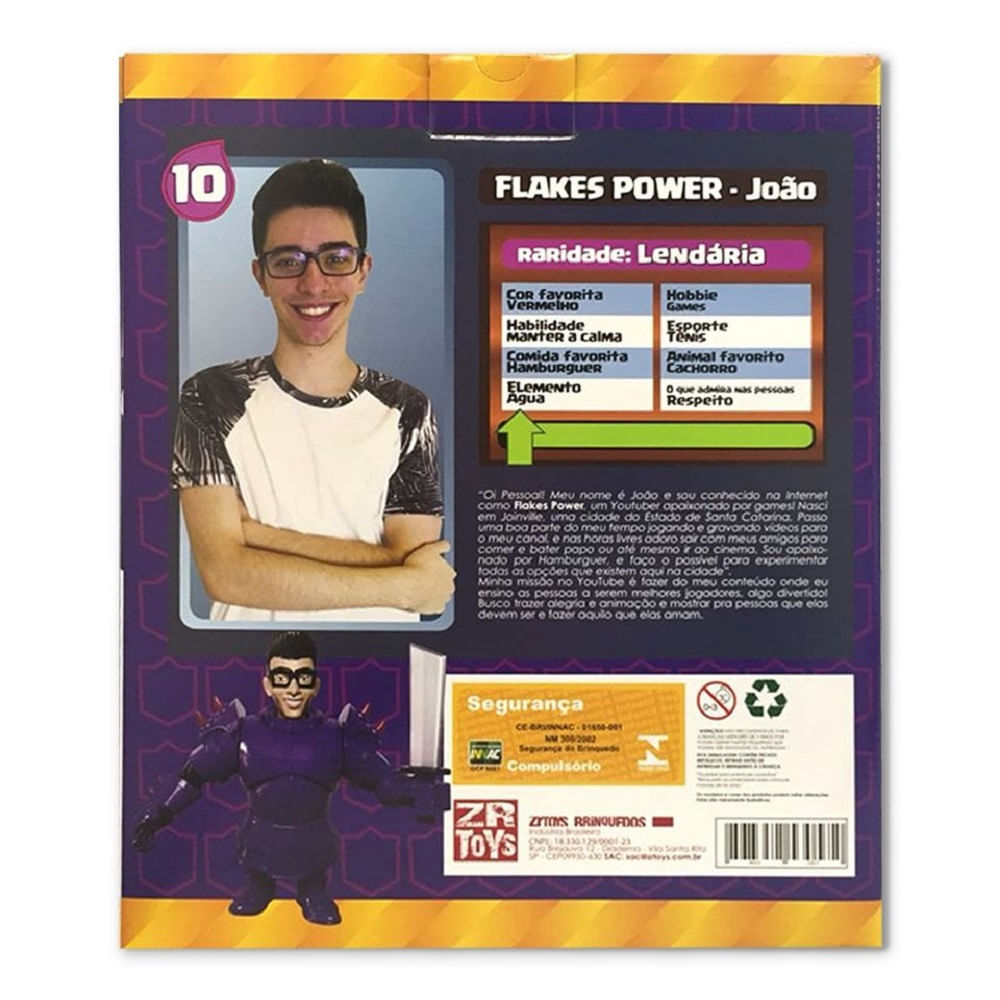 Boneco Youtuber Flakes Power - João - MP Brinquedos