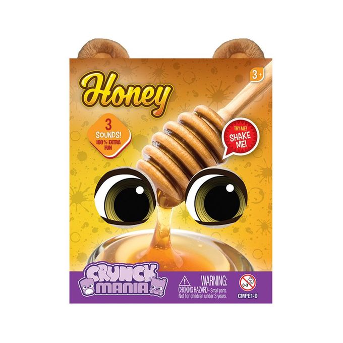 Crunch Mania - Pelúcia com Sons - Berpy (mel) - Fun - MP Brinquedos
