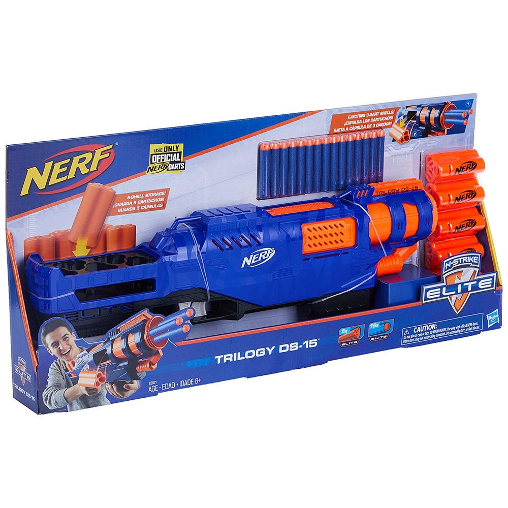 Nerf - Lançador N-Strike Elite Trilogy Ds-15 E3821 - Hasbro - MP Brinquedos
