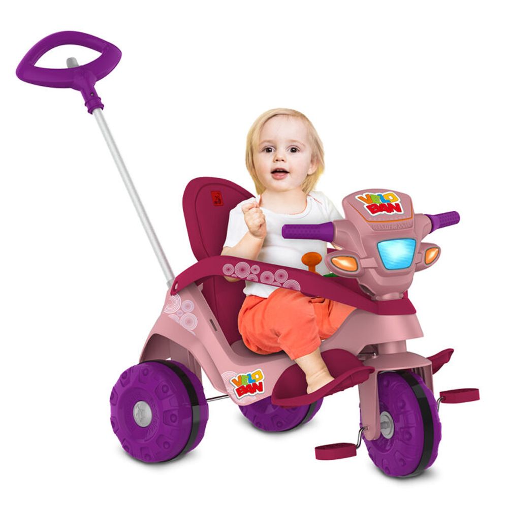 Velocípede Reclinável Passeio & Pedal Rosa - Bandeirante - MP Brinquedos