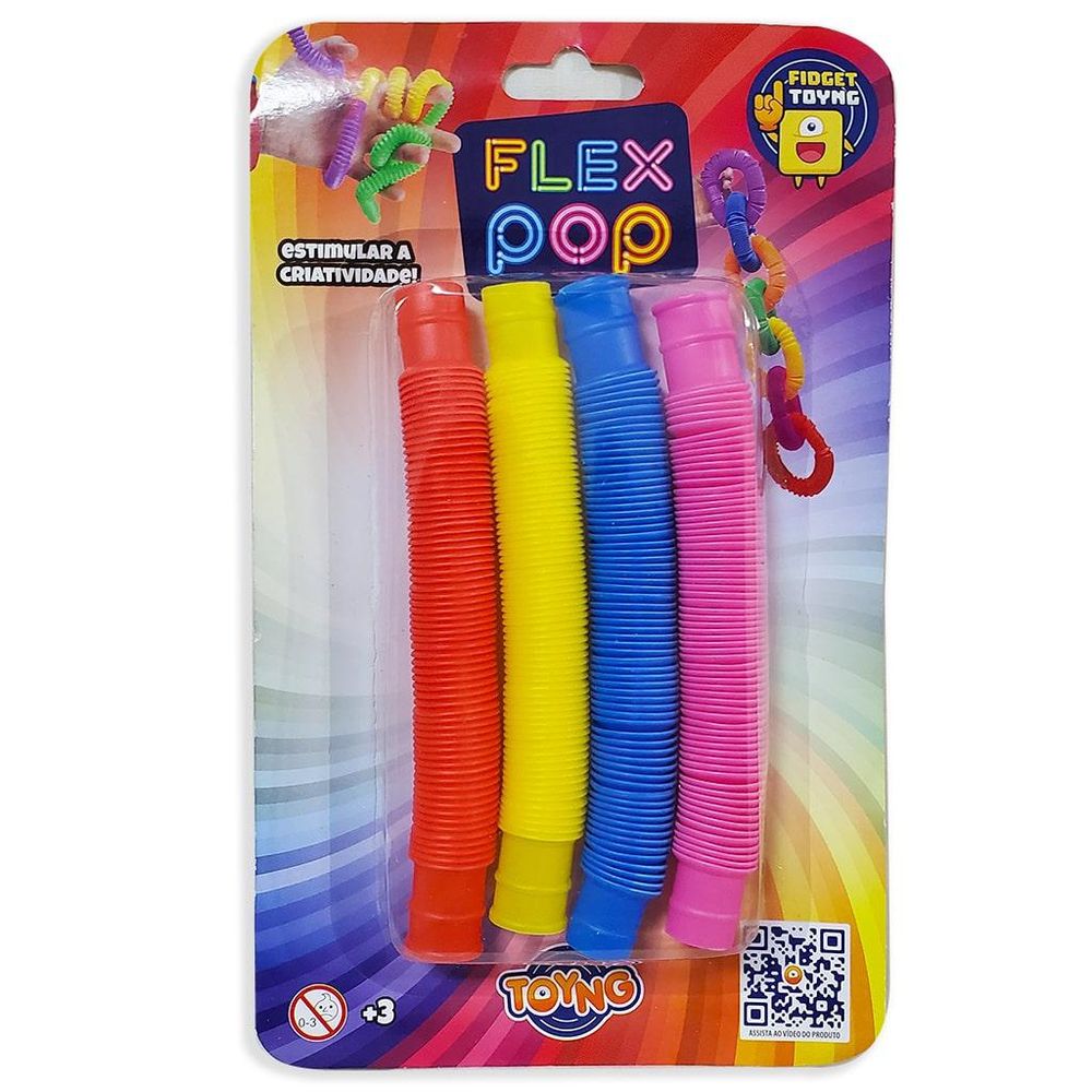 Kit com 4 Tubos - Flex Pop - Toyng - MP Brinquedos