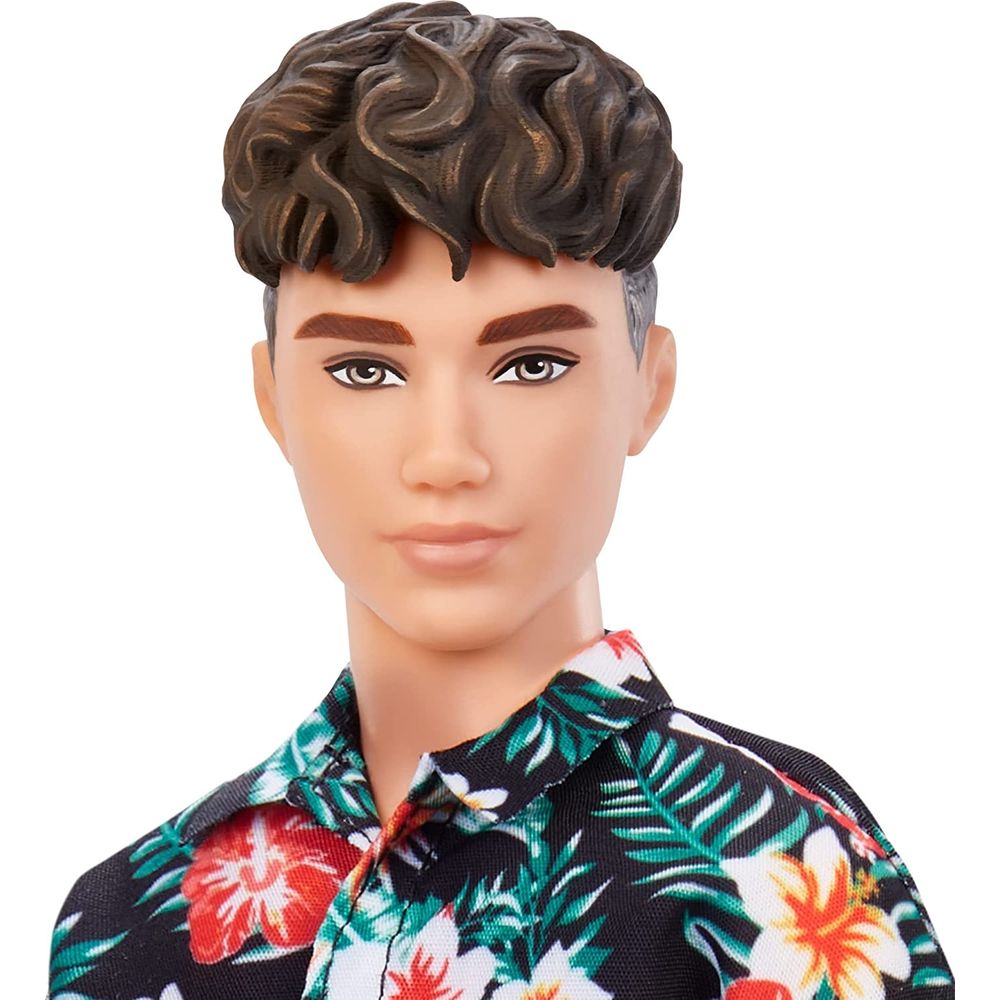 Boneco Ken Fashionistas - Moreno - Camisa de Flores Hbv24 - MP Brinquedos