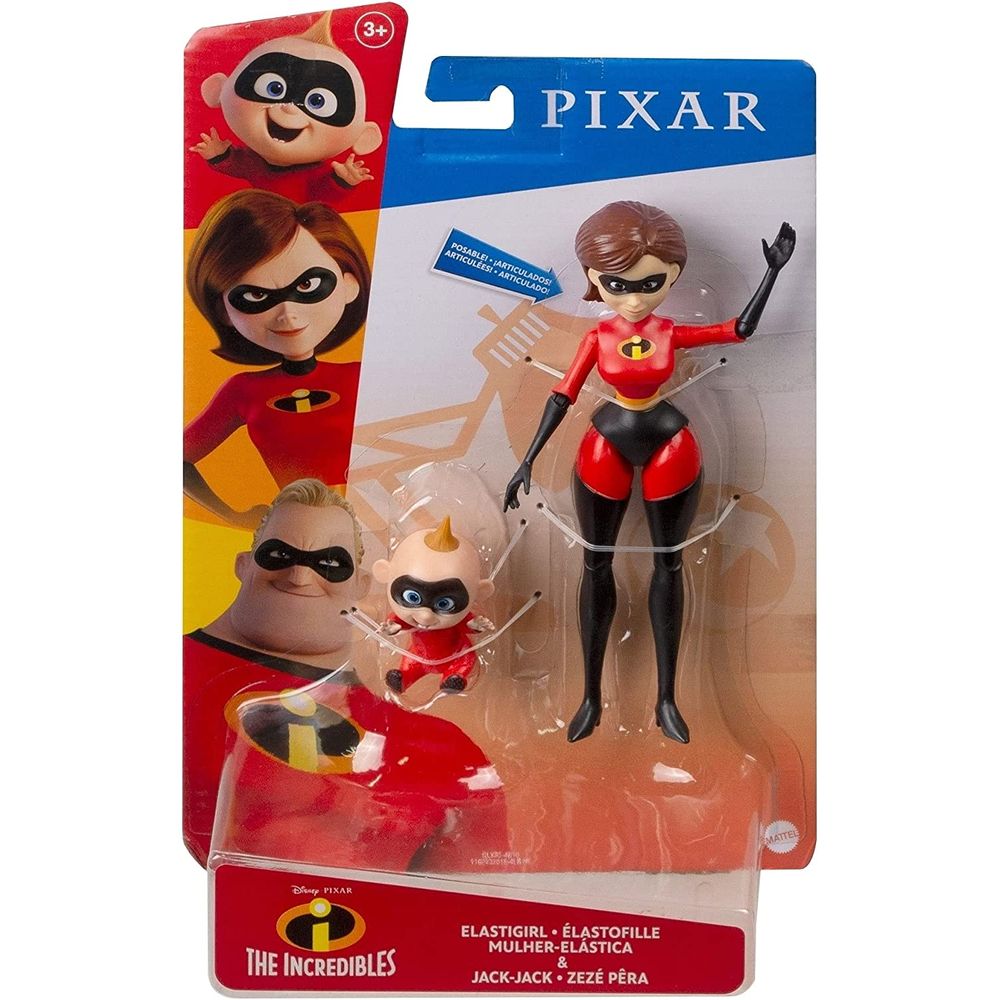 Boneco Disney Pixar - Mulher Elástica e Zezé Glx85 - Mattel - MP Brinquedos
