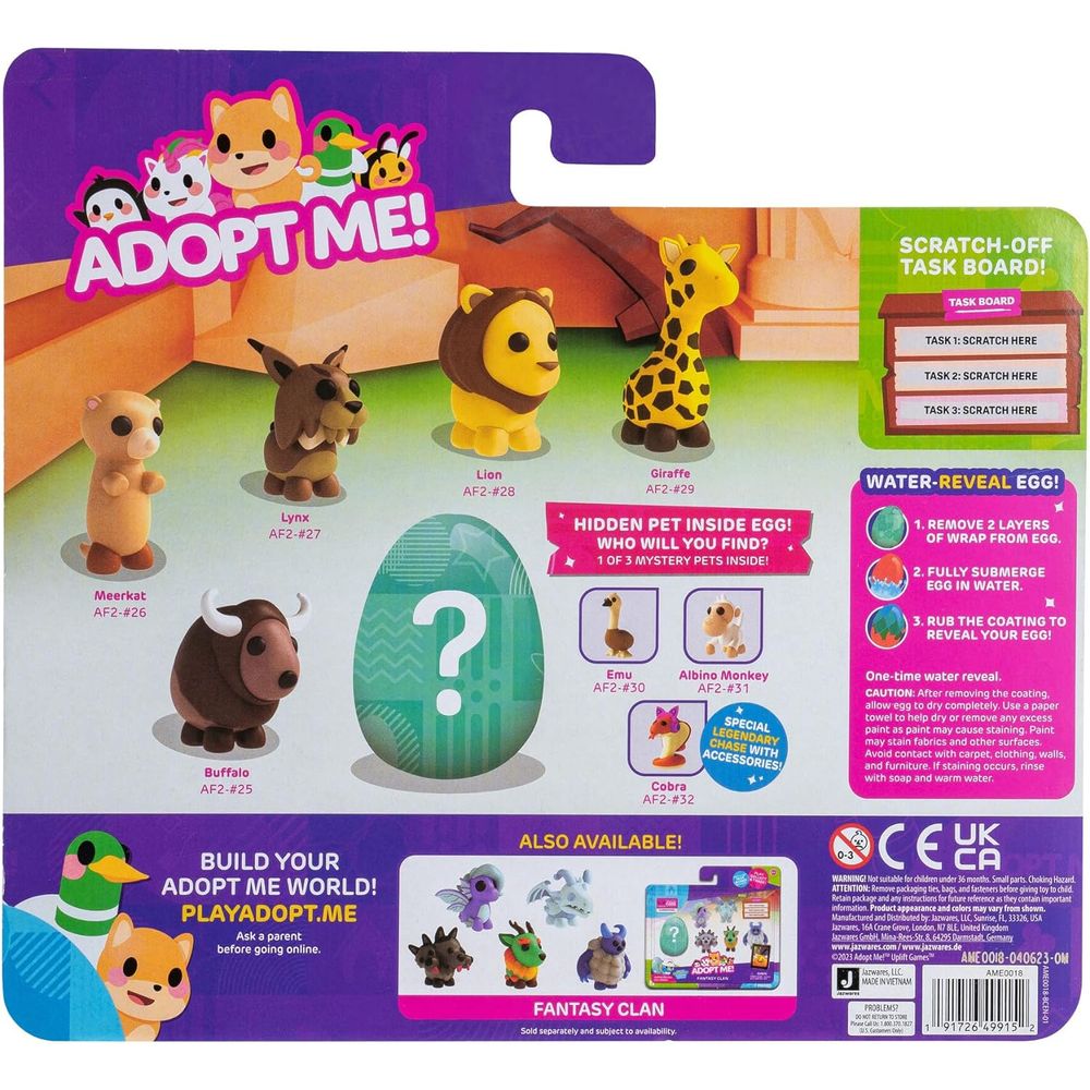 Adopt Me - Pack com 6 Figuras - Animais de Estimação - Fauna - Sunny ...
