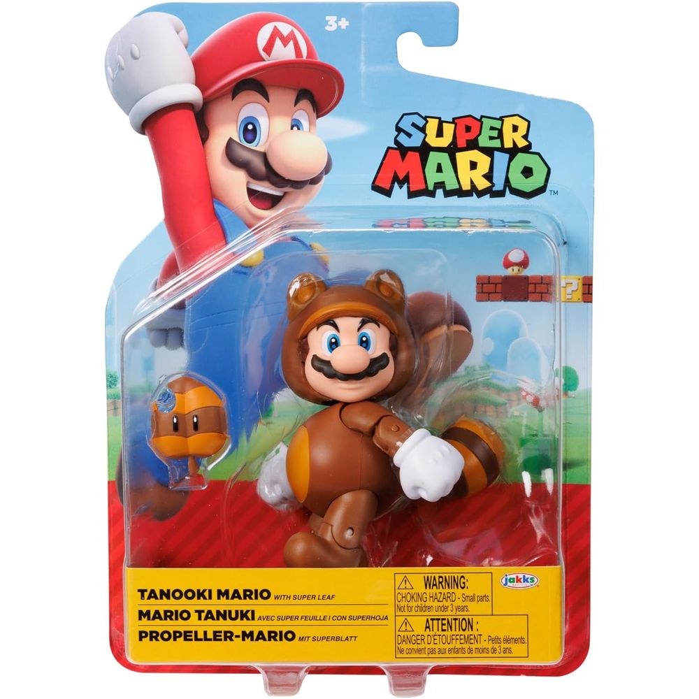 Super Mario - Boneco Tanooki Mario de 10cm com Super Folha - Sunny - MP ...